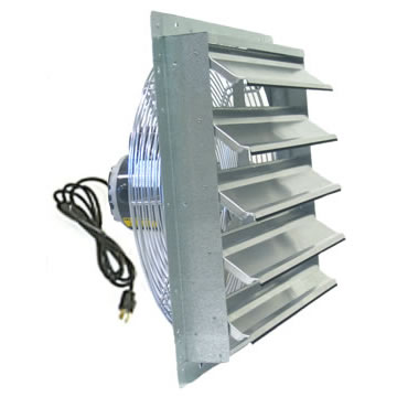 Automatic exhaust fan vent system for greenhouses, shops, garages ...